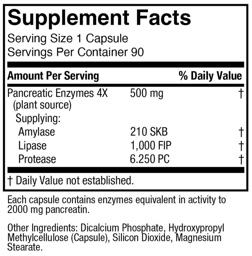Pancreatic Enzymes Supplement for Digestion, Nutrient Absorption ...